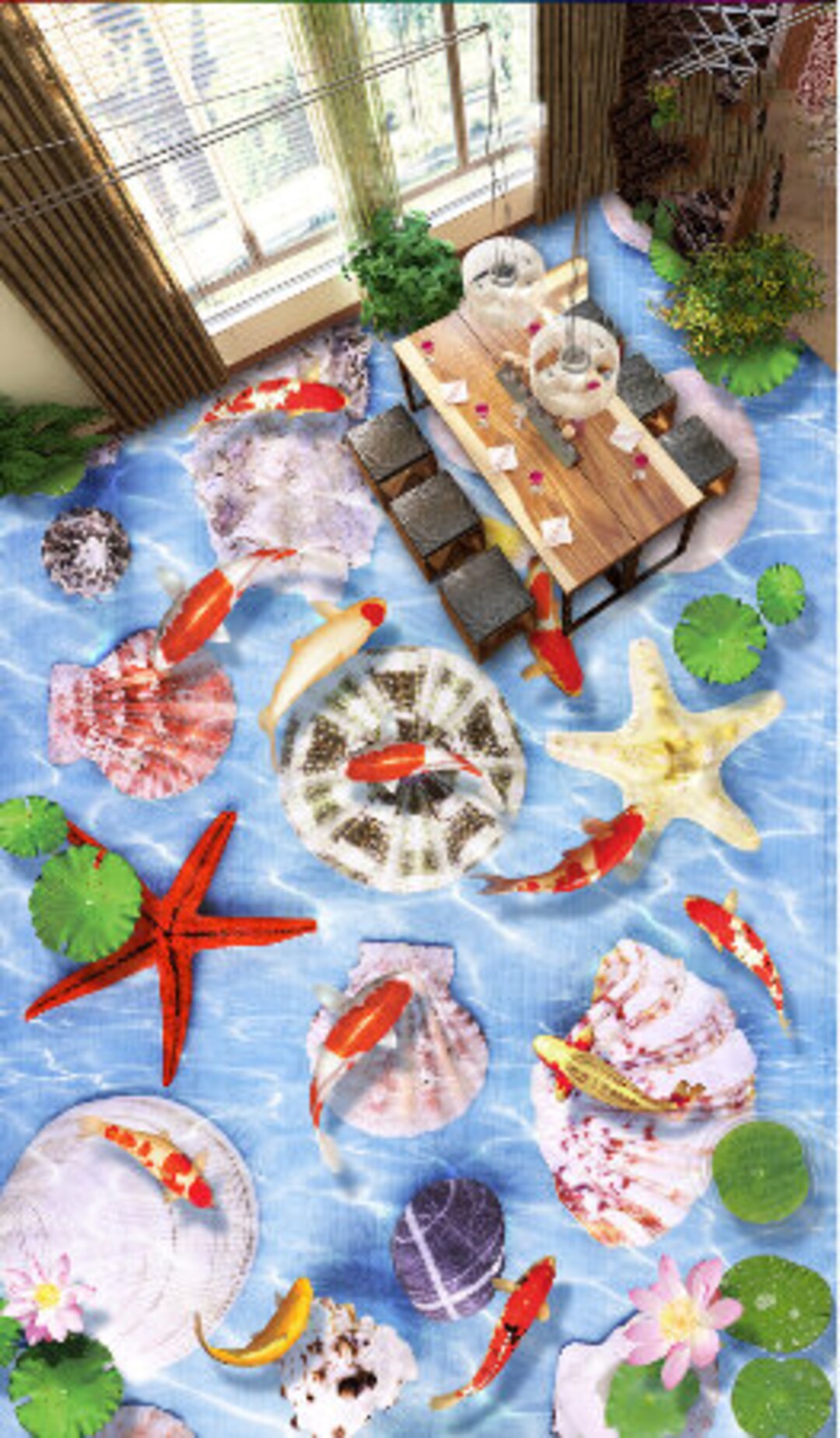 3D Shell Goldfish 0320 Floor Wallpaper Murals Self-adhesive - Etsy