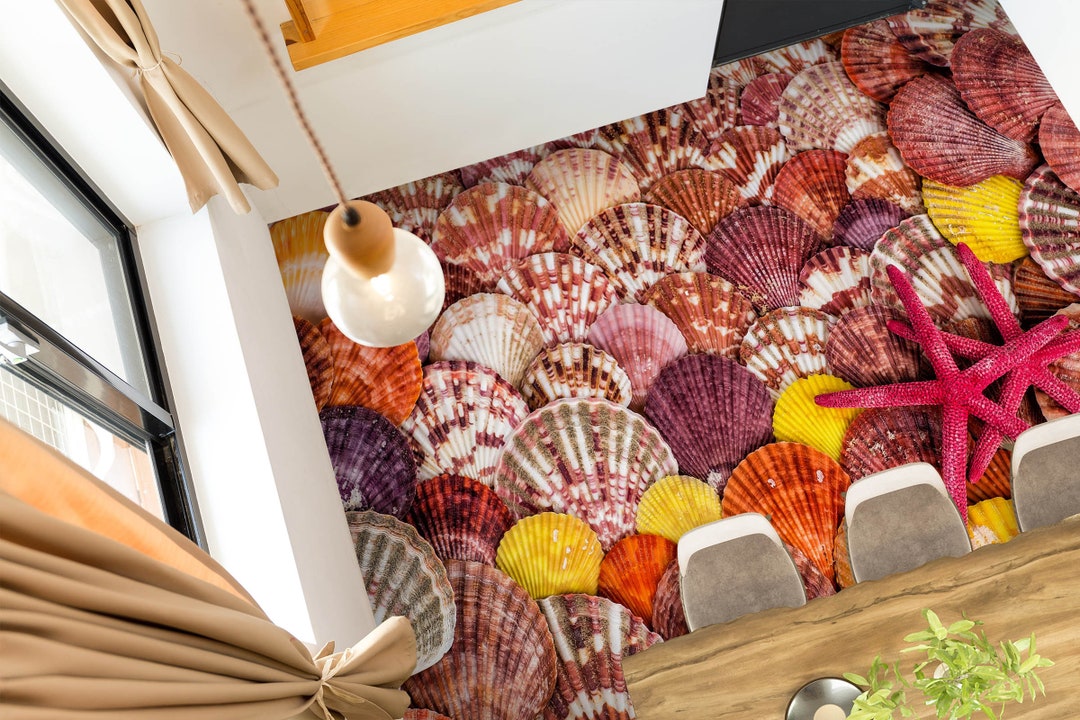 3D Starfish Shells 5585 Floor Wallpaper Murals Self-adhesive Removable ...