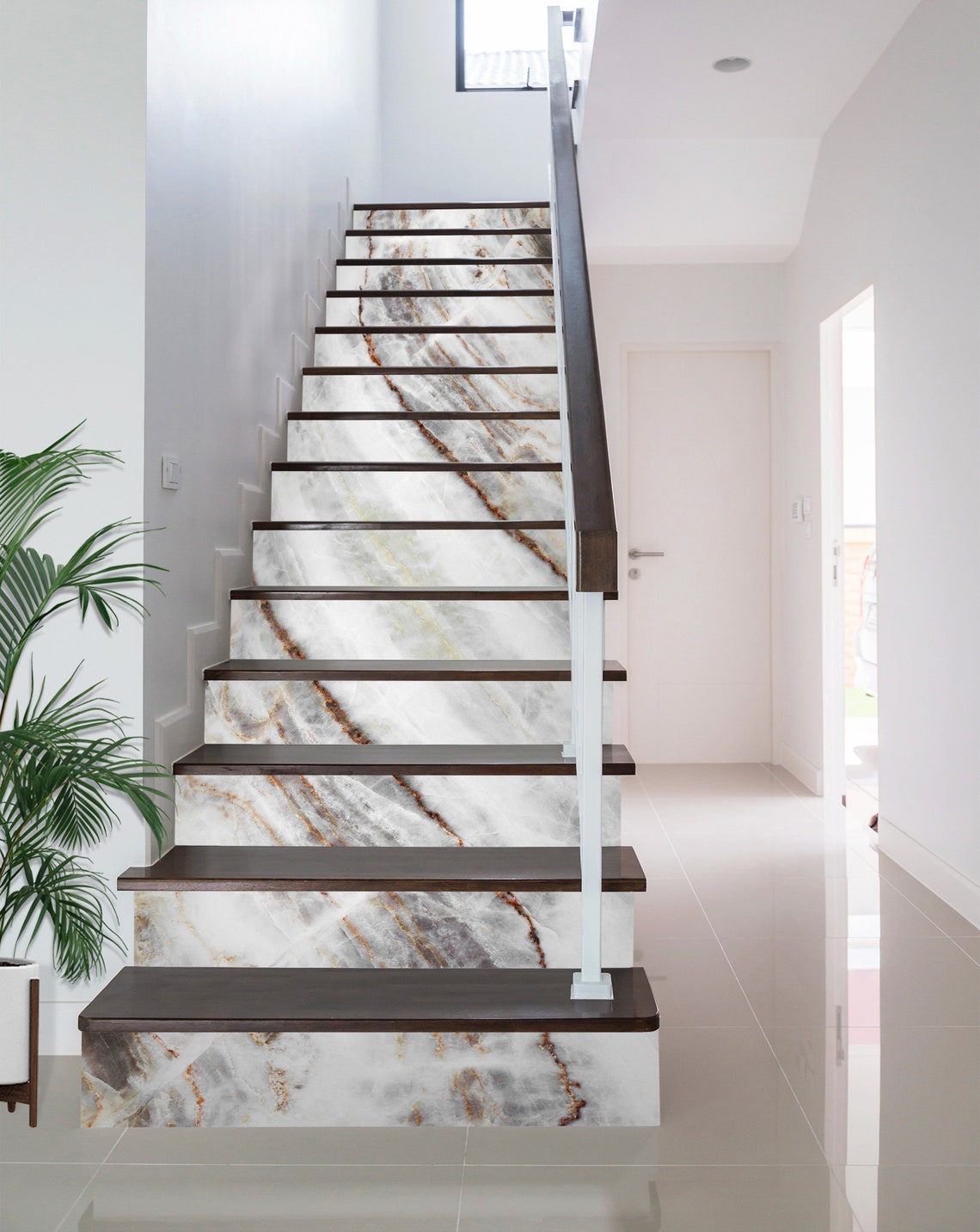 3D Grey Marble SS0295 Pattern Tile Marble Stair Risers - Etsy
