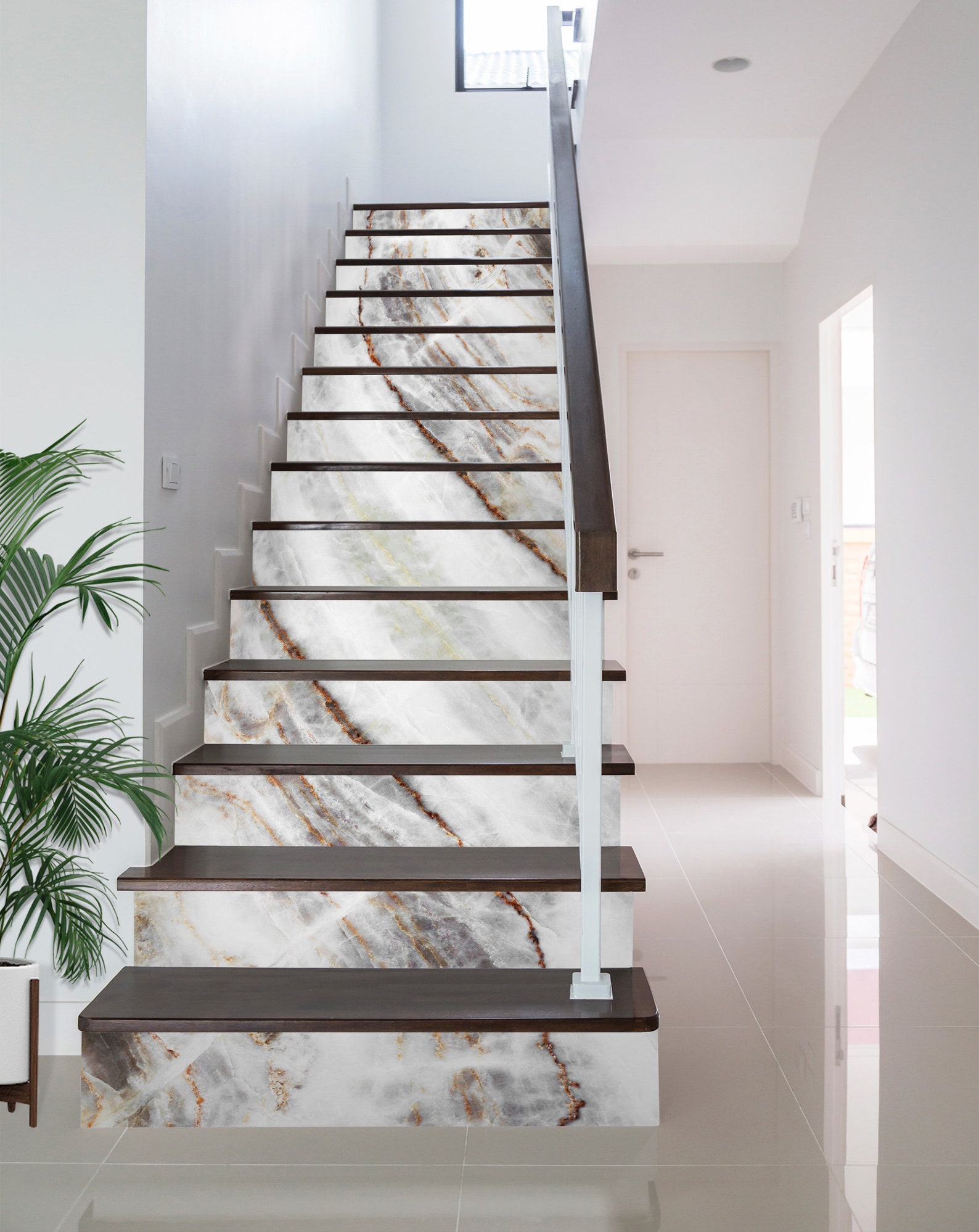 3D Grey Marble SS0295 Pattern Tile Marble Stair Risers - Etsy