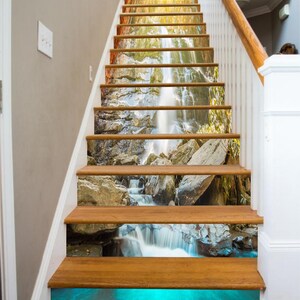 3D Waterfall View S1242 Pattern Tile Marble Stair Risers Decoration ...