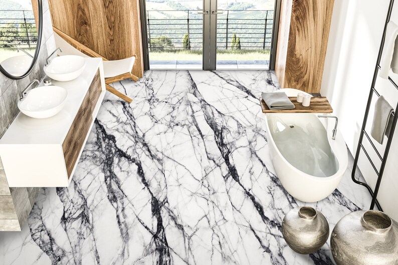 3D Black Line Art 9636 Floor Wallpaper Murals Self-adhesive - Etsy