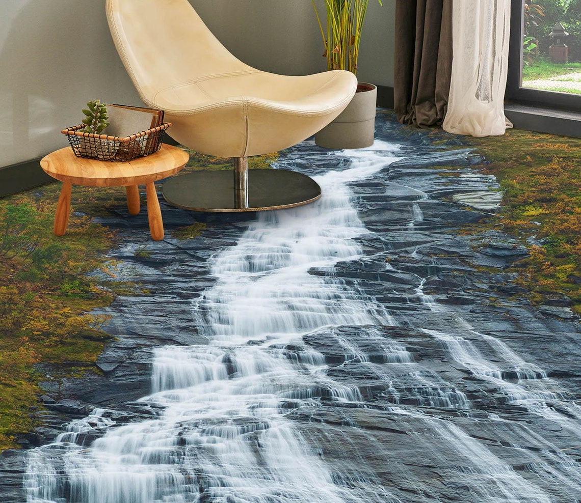 3D Free Flowing Water 8628 Floor Wallpaper Murals | Etsy