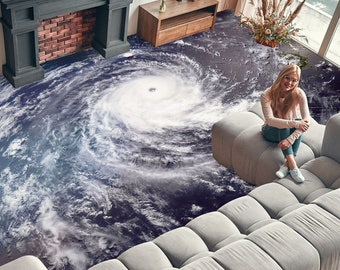 3D Storm Vortex JJ9253FF Floor Wallpaper Murals Self-adhesive Removable ...
