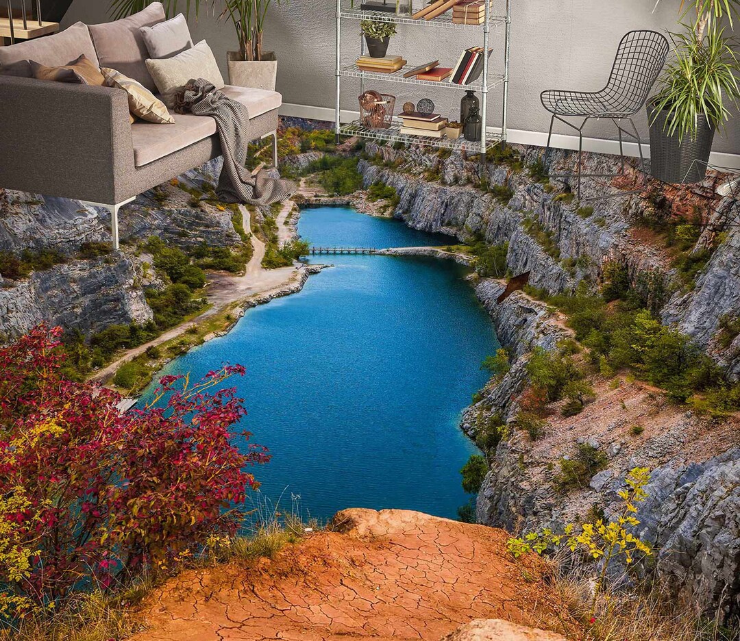 3D Natural Scenery 5400 Floor Wallpaper Murals Self-adhesive Removable ...
