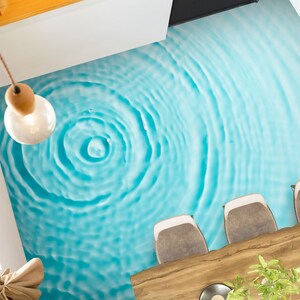 3D Light Blue Water Ripples 4054 Floor Wallpaper Murals Self-adhesive ...
