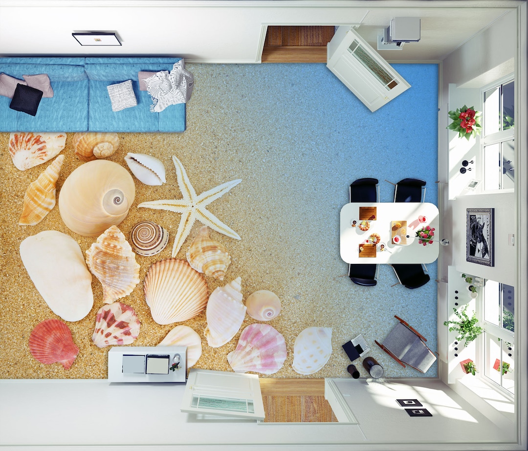 3D Shell Conch 1848 Floor Wallpaper Murals Self-adhesive Removable ...