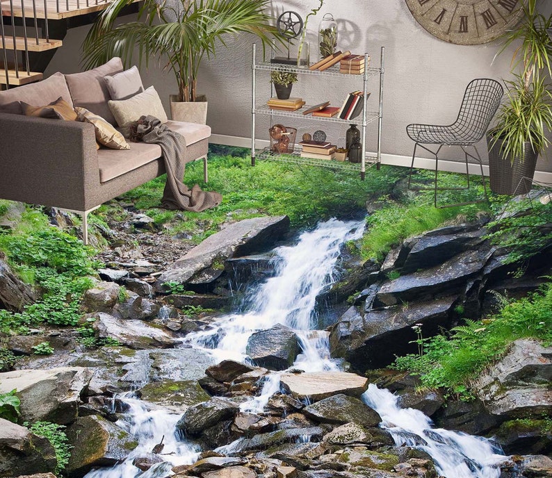3D Creative Flowing Water 8219 Floor Wallpaper Murals - Etsy