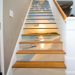 3D Charming Sunrise SS174 Pattern Tile Marble Stair Risers Decoration ...