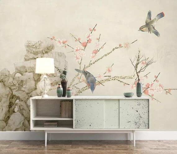 Stone Magpie Flower WC481 Wallpaper Mural Self Adhesive Peel - Etsy