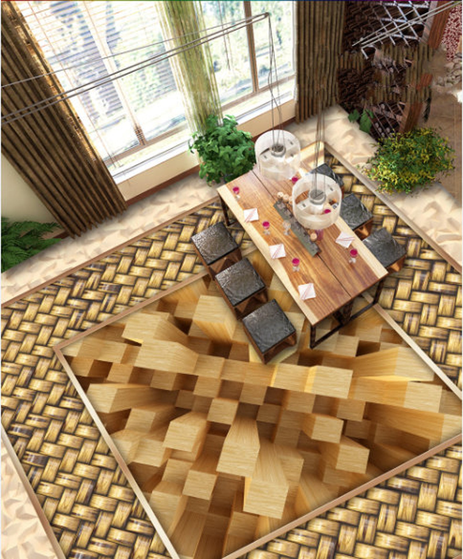 3D Golden Pattern 0283 Floor Wallpaper Murals Self-adhesive | Etsy