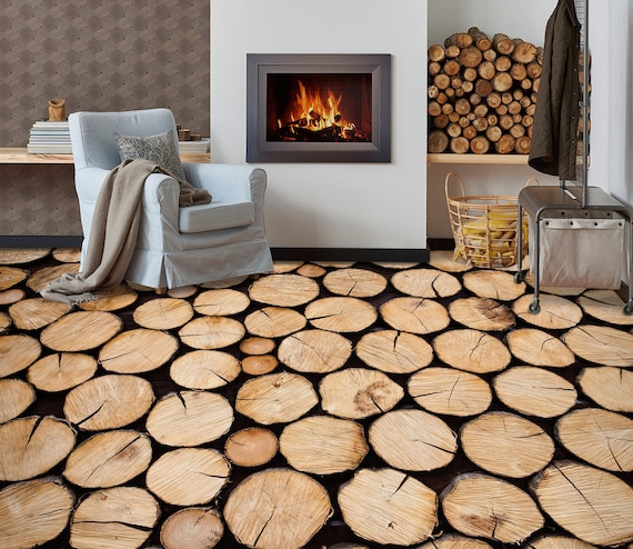 3D Round Tree Stump 7504 Floor Wallpaper Murals Self-adhesive | Etsy
