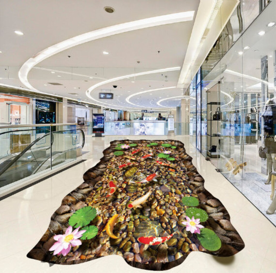 3D Stone Fish Pond 1021 Floor Wallpaper Murals Self-adhesive - Etsy