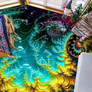3D Psychedelic Colors 6675 Floor Wallpaper Murals Self-adhesive ...