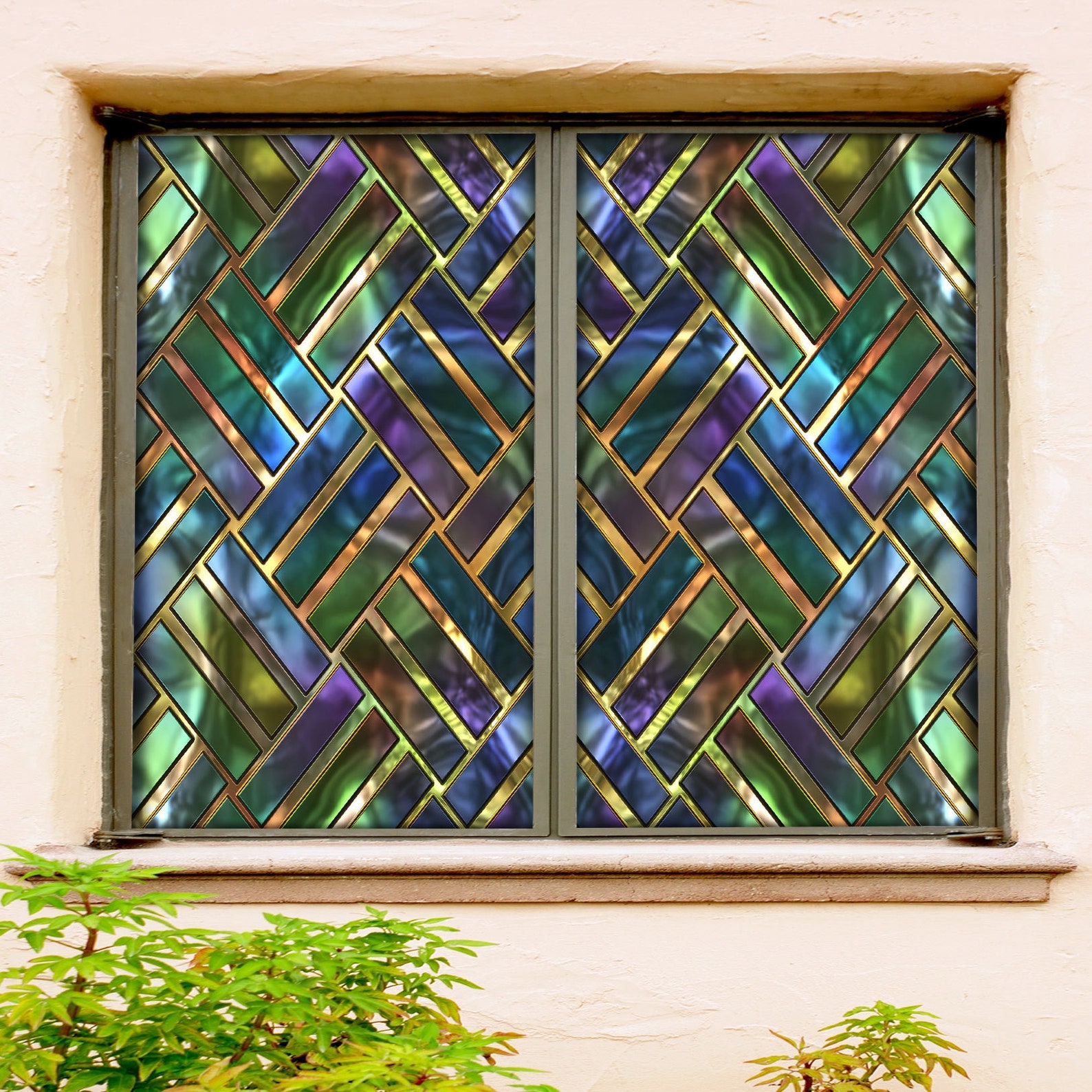 3D Magic Colors W1110 Window Film Print Sticker Cling Stained - Etsy