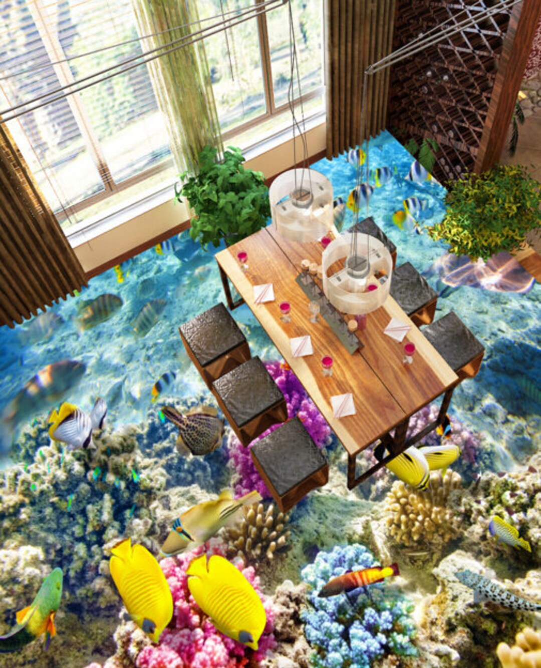 3D Coral Fish 0570 Floor Wallpaper Murals Self-adhesive - Etsy