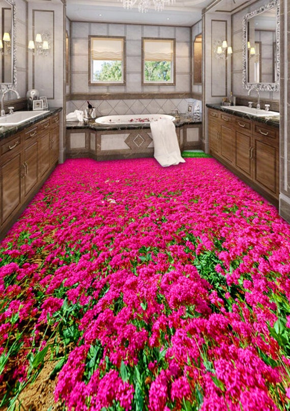 3D Flower Field 0500 Floor Wallpaper Murals Self-adhesive - Etsy
