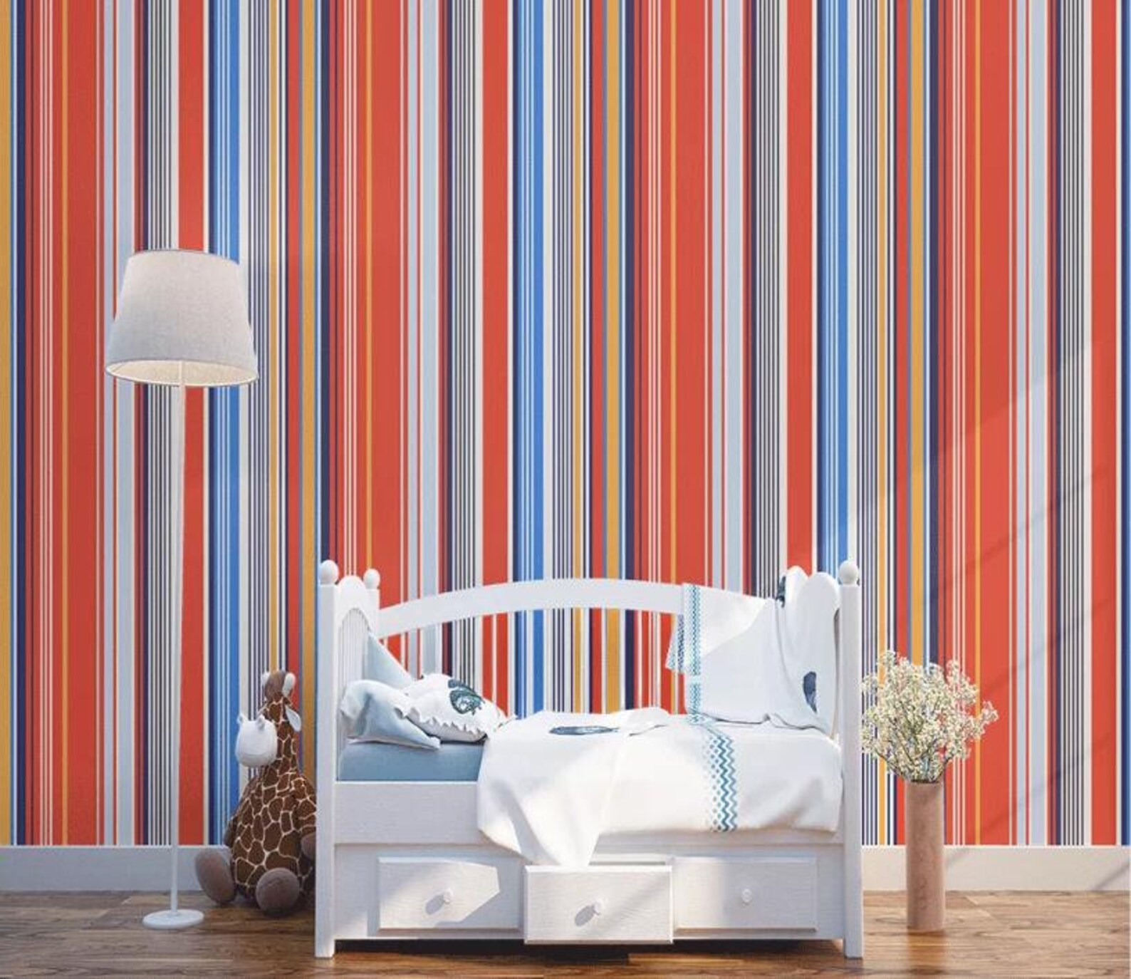 Red Vertical Stripes WC467 Wallpaper Mural Self Adhesive Peel - Etsy
