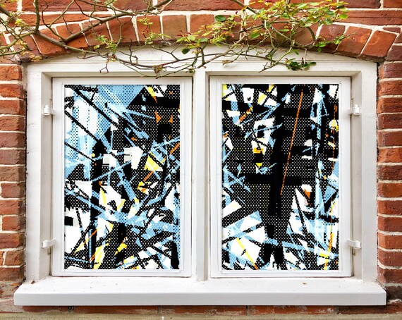 3D Fiercely Staggered W2268 Window Film Print Sticker Cling | Etsy