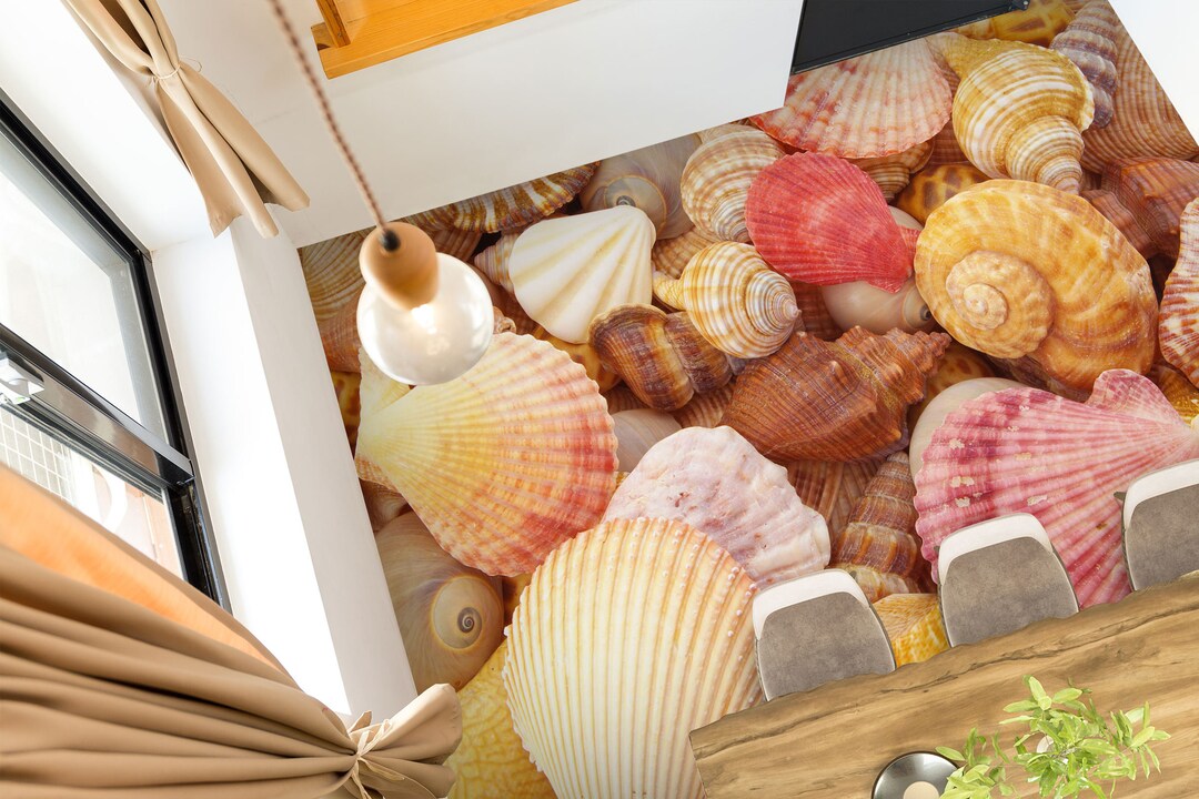 3D Conch Shell 6088 Floor Wallpaper Murals Self-adhesive Removable ...