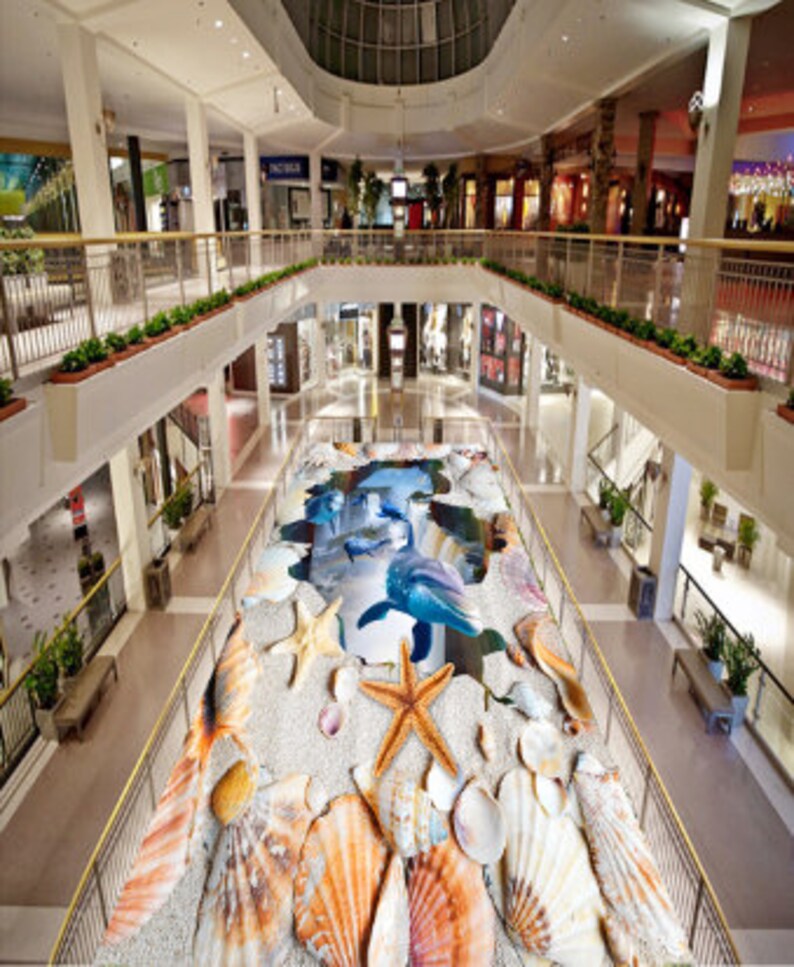 3D Shell Dolphin 1239 Floor Wallpaper Murals Self-adhesive | Etsy