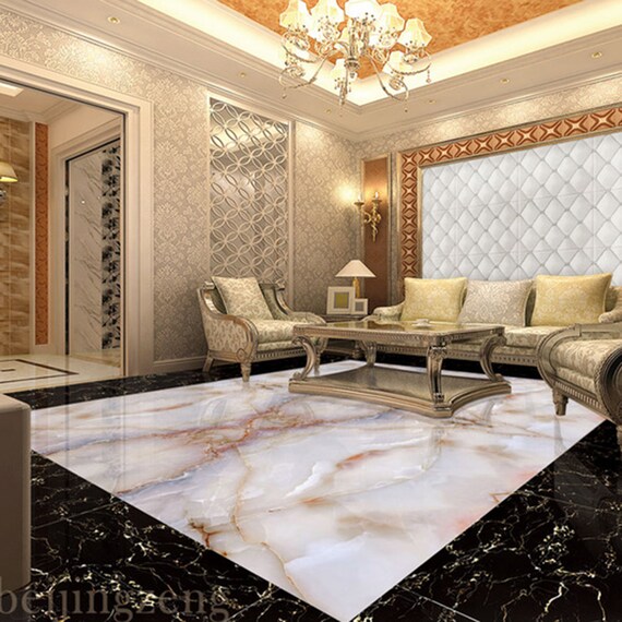 3D White Jade 1618 Floor Wallpaper Murals Self-Adhesive | Etsy