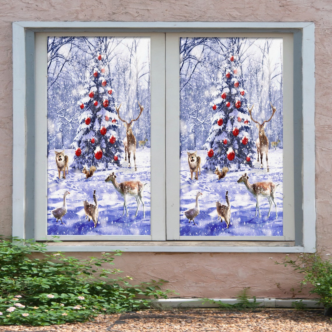 3D Animals W27 Christmas Window Film Print Sticker Cling - Etsy