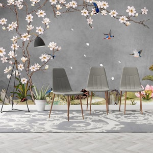 123x87312x219cm Blue Magpie 483 Wallpaper Mural Self Adhesive Peel and ...