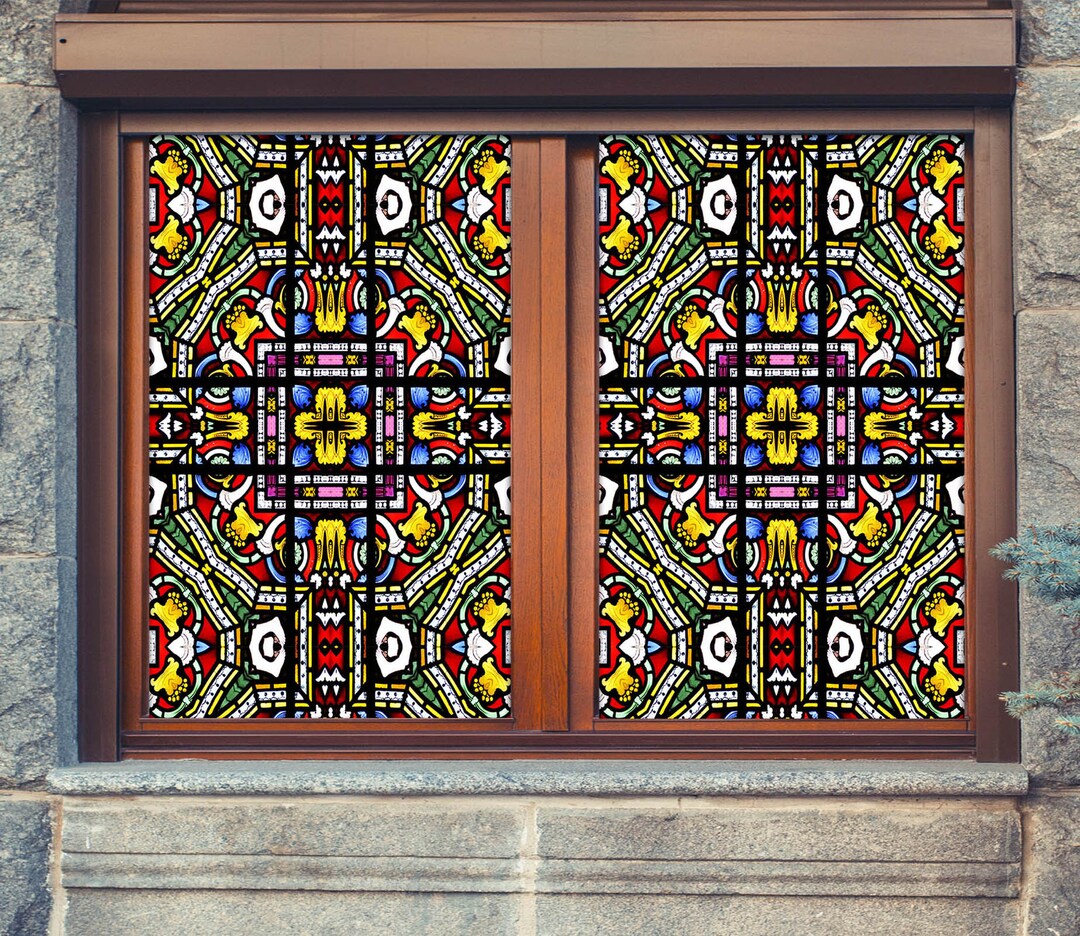 3D Golden Graphics W6493 Window Film Print Sticker Cling Stained Glass ...