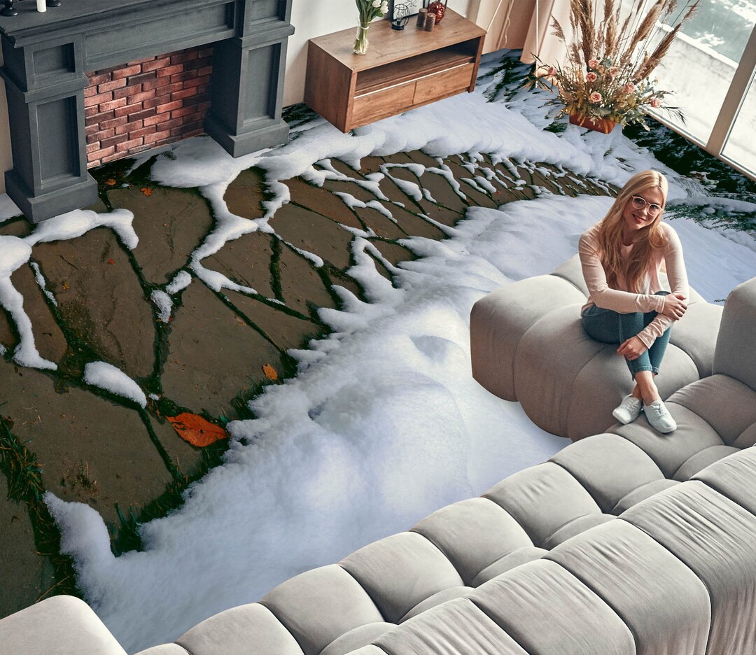 3D Snow Scene 23025 Floor Wallpaper Murals Self-adhesive Removable ...