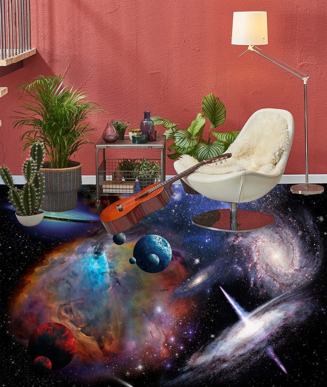 3D Star Planet 1816 Floor Wallpaper Murals Self-adhesive Removable ...