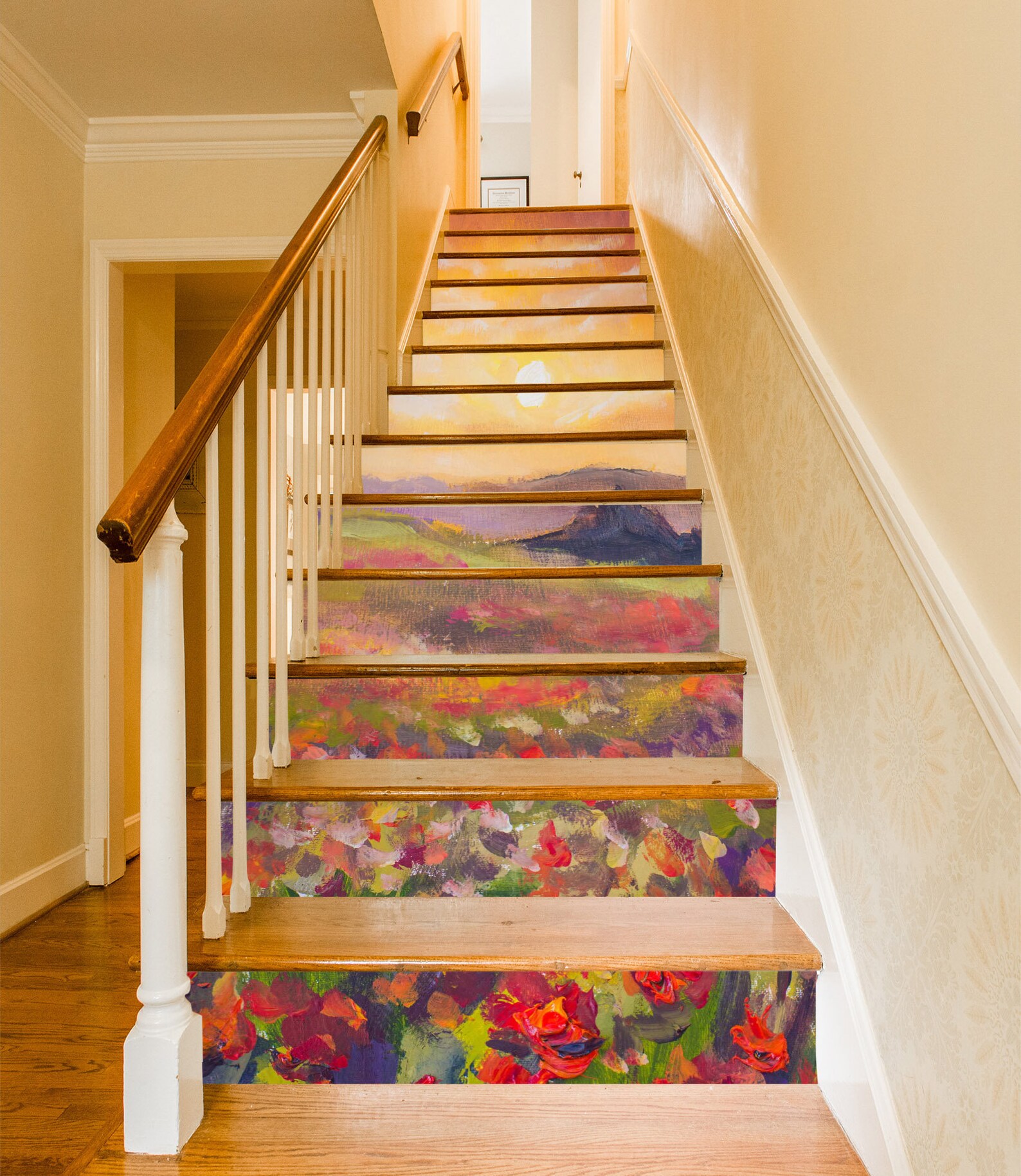 3D Sunshine Flower SS0985 Pattern Tile Marble Stair Risers - Etsy