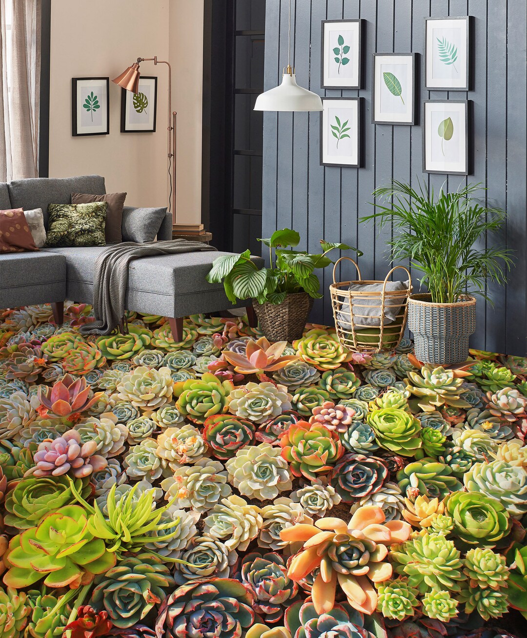 3D Succulents 3653 Floor Wallpaper Murals Self-adhesive Removable ...