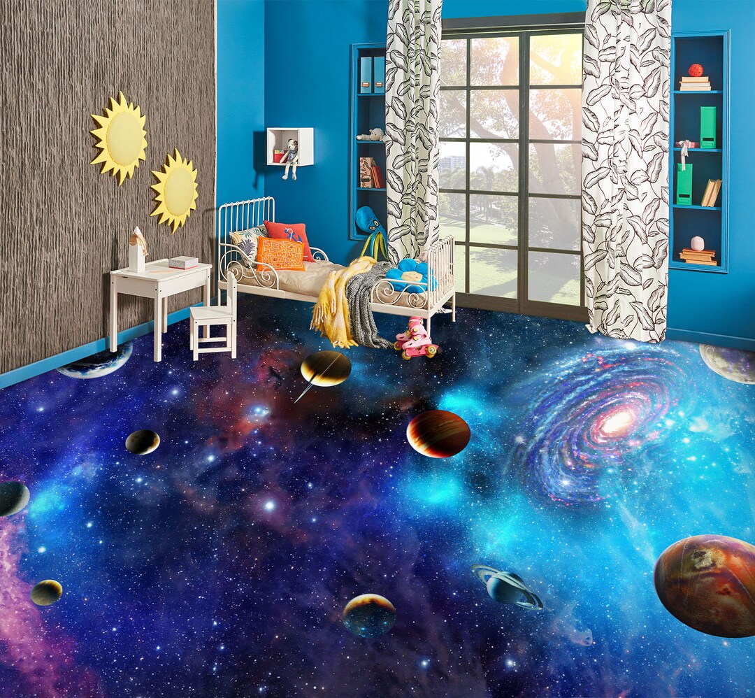 3D Cosmic Planet 1679 Floor Wallpaper Murals Self-adhesive Removable ...