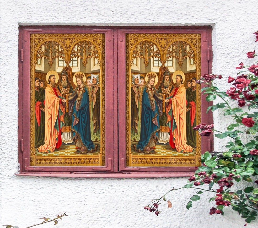 3D Church Priest W2622 Window Film Print Sticker Cling Stained Glass ...