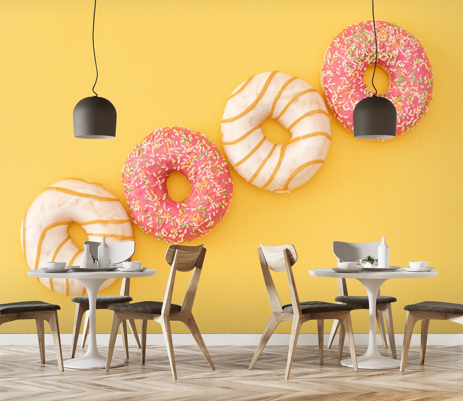 123x87312x219cm Pink Donut 327 Wallpaper Mural | Etsy