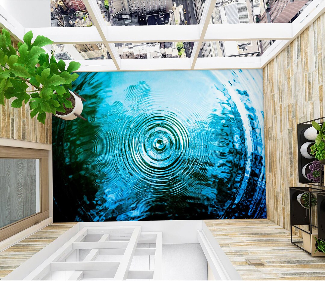 3D Ripples of Water 9971 Floor Wallpaper Murals Self-adhesive Removable ...