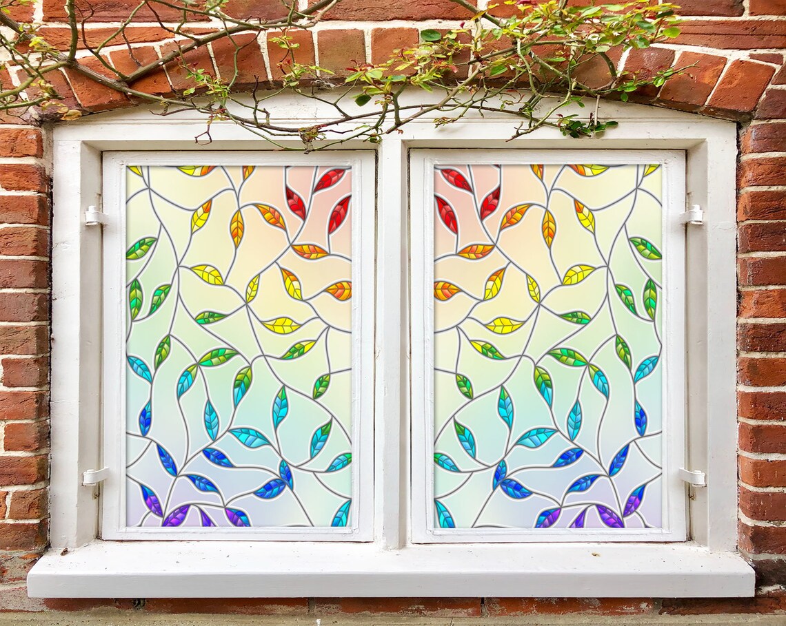 3D Colorful Leaf Art W2218 Window Film Print Sticker Cling - Etsy