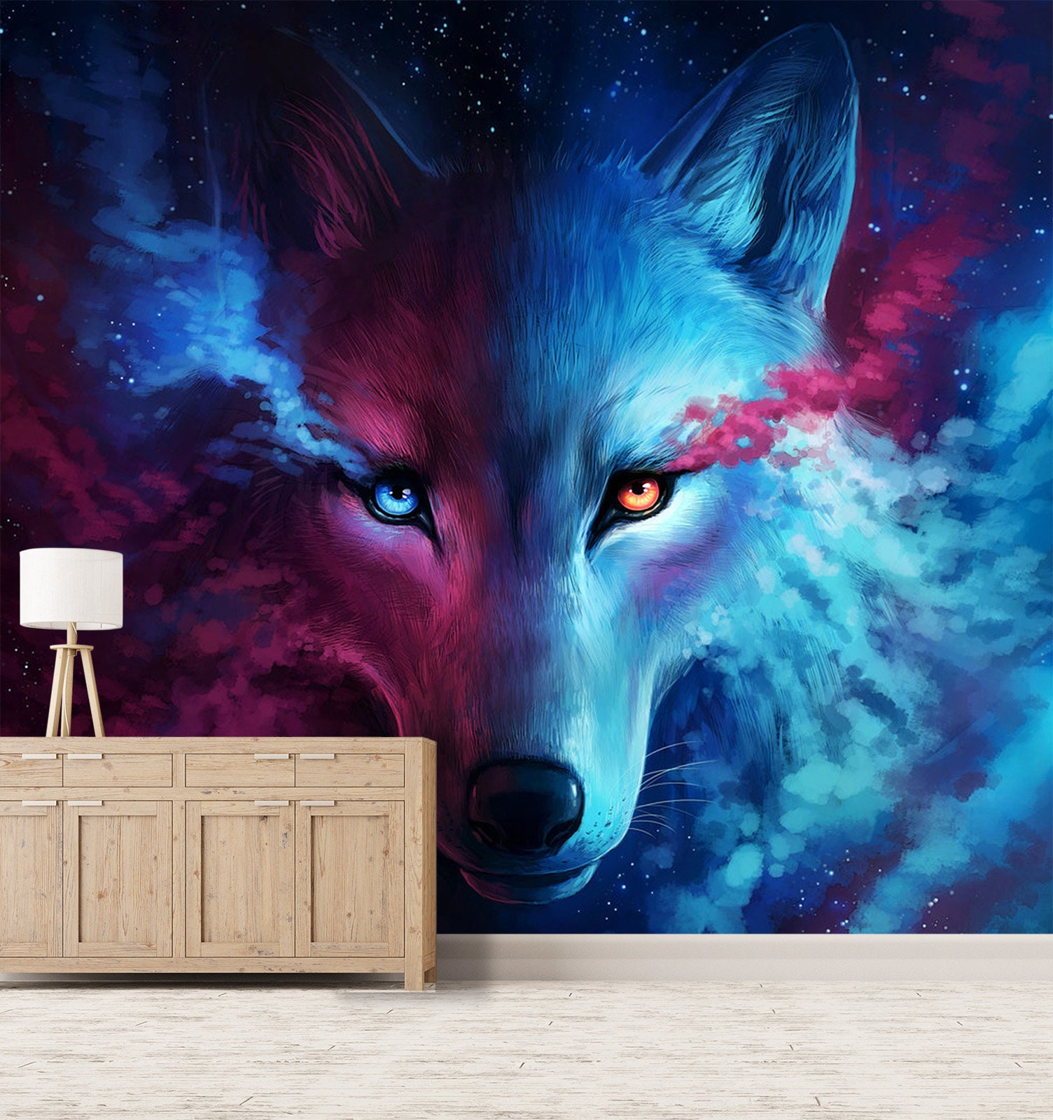 Blue Wolf 1393 Wallpaper Mural Self Adhesive Peel and Stick | Etsy