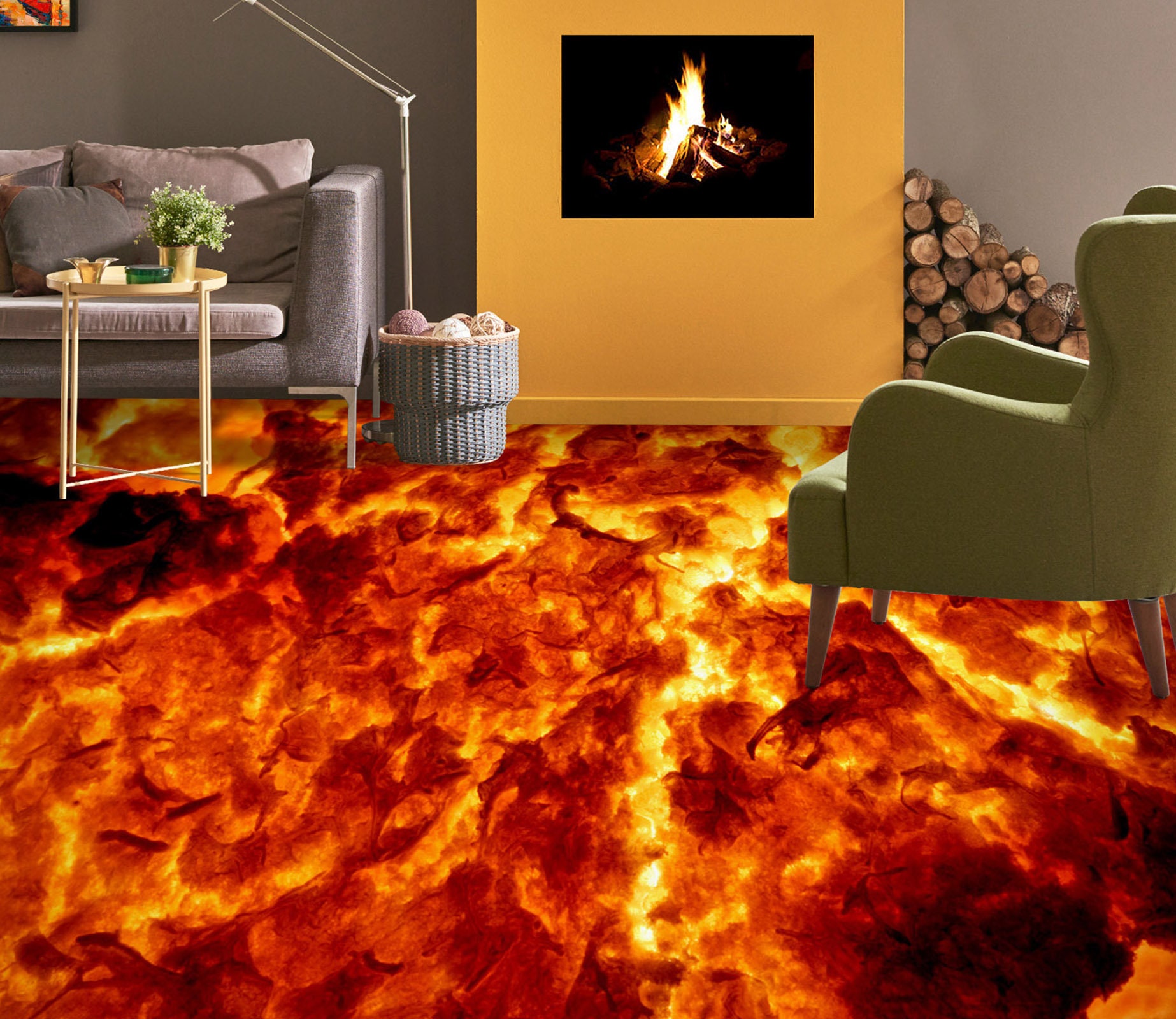 3D Hot Lava 7669 Floor Wallpaper Murals Self-adhesive - Etsy
