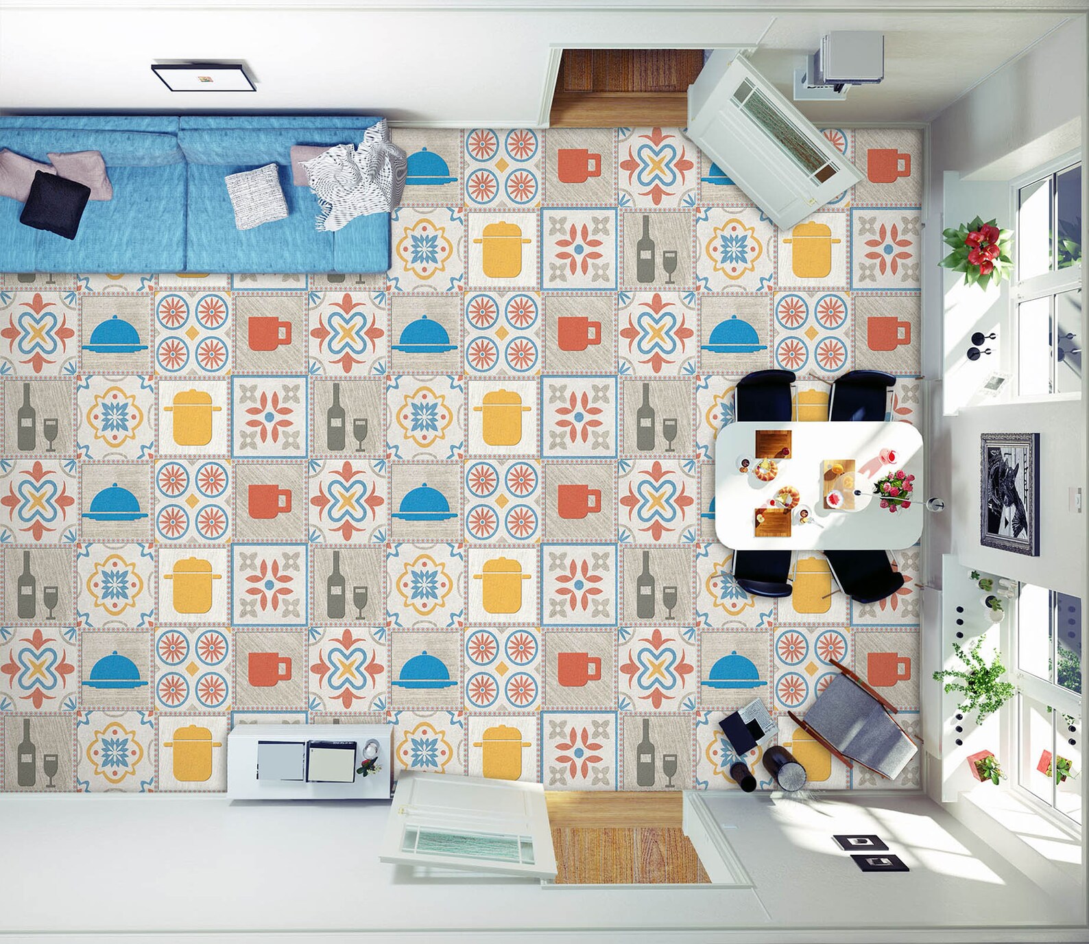 3D Tableware Art 9569 Floor Wallpaper Murals Self-adhesive - Etsy