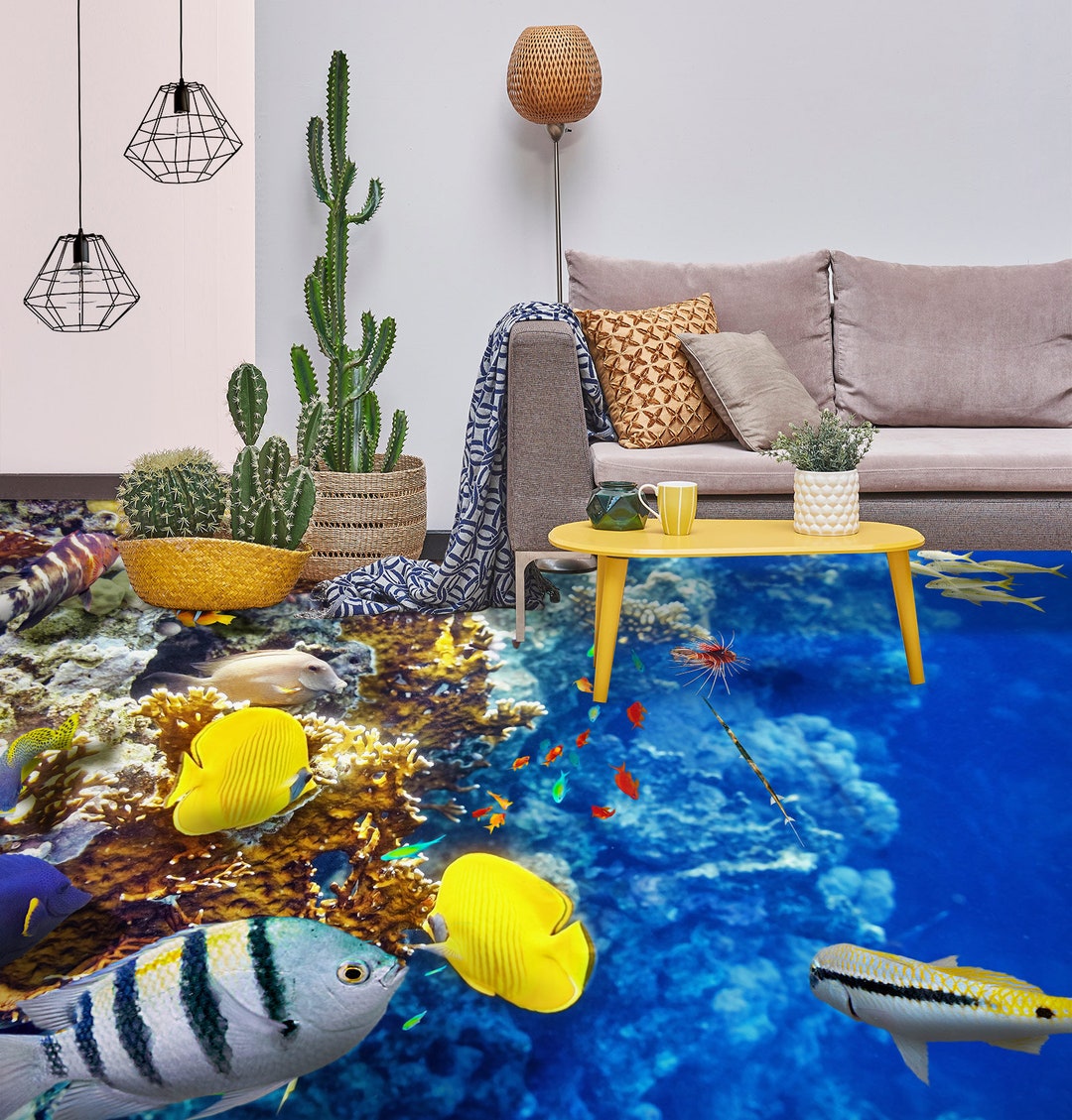 3D Ocean Fish 4957 Floor Wallpaper Murals Self-adhesive Removable ...