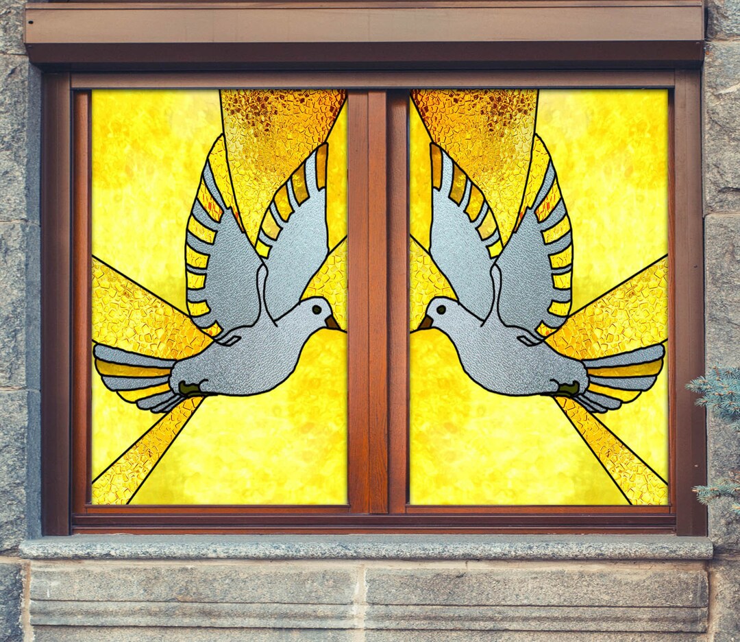 3D Beautiful Dove W9651 Window Film Print Sticker Cling Stained Glass ...