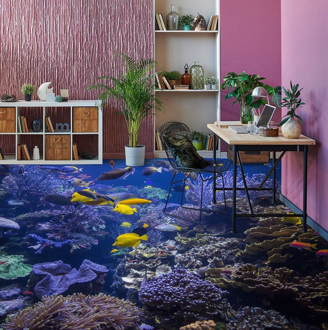 3D Sea Fish 5745 Floor Wallpaper Murals Self-adhesive Removable Kitchen ...