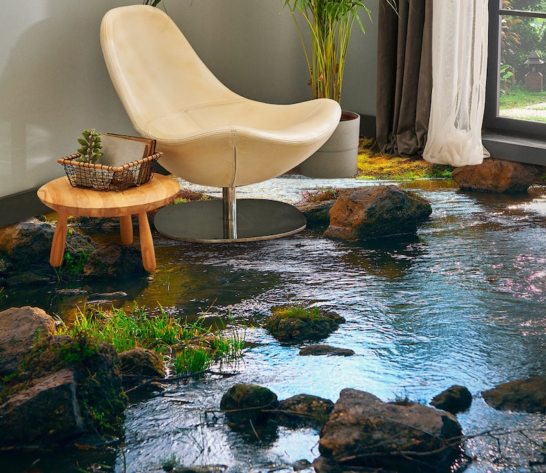 3D Tranquil Pond 8080 Floor Wallpaper Murals Self-adhesive Removable ...