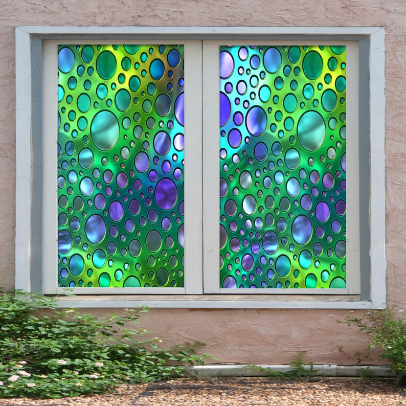 3D Purple and Green W2285 Window Film Print Sticker Cling - Etsy