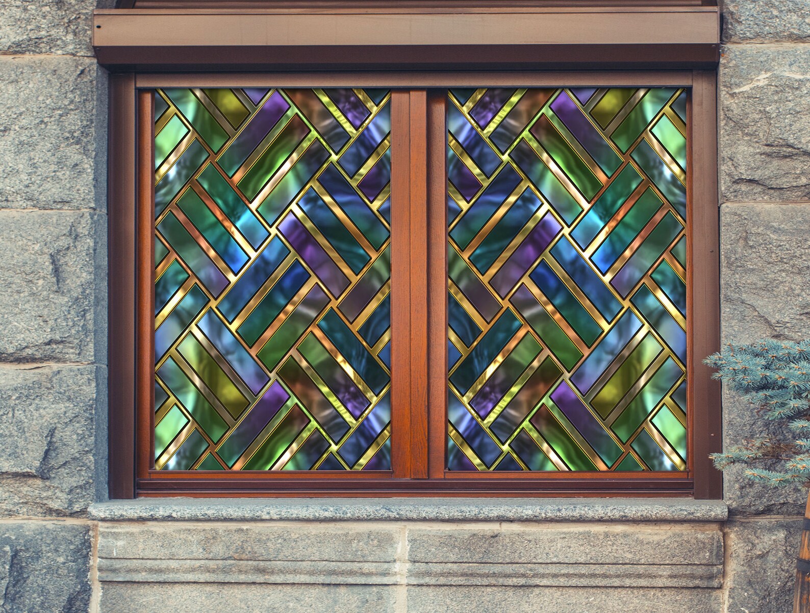 3D Magic Colors W1110 Window Film Print Sticker Cling Stained - Etsy