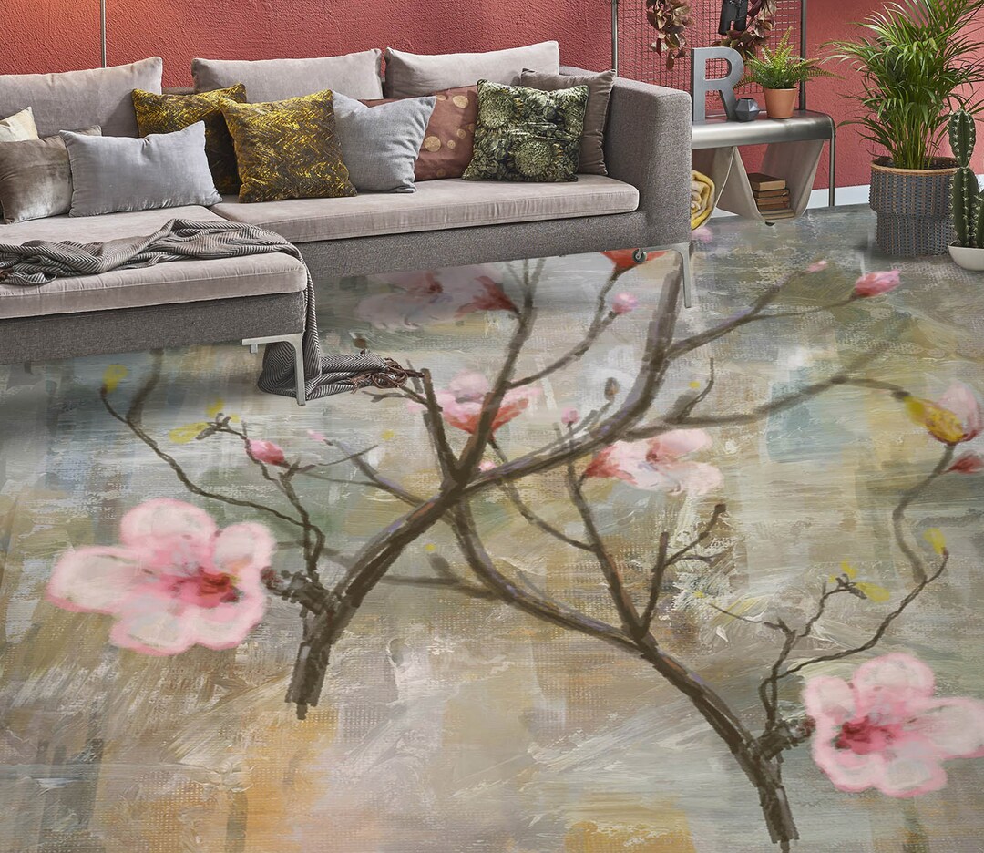 3D Classic Magnolia Flower 7681 Floor Wallpaper Murals Self-adhesive ...