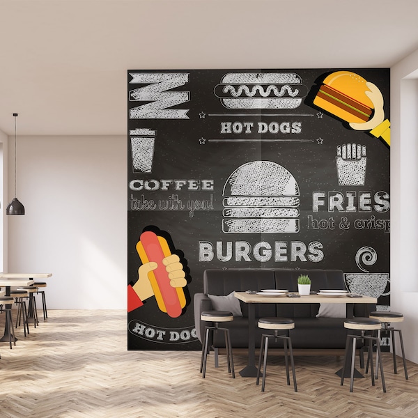 Hot Dog Wallpaper Mural - Etsy