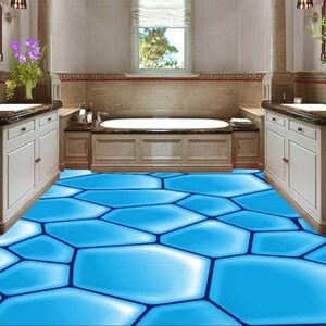 3D Blue Ice Cubes 1304 Floor Wallpaper Murals Self-adhesive - Etsy